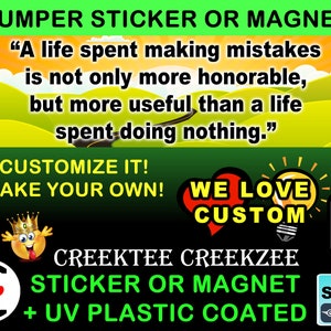 A Life Spent Making Mistakes..... Bumper Sticker or Magnet - Etsy