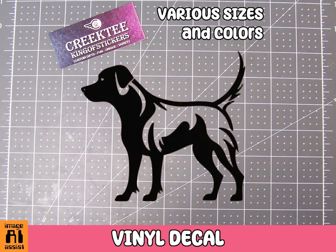 Dog Outline Vinyl Decal Various Sizes and Colors Die Cut Vinyl Decal ...