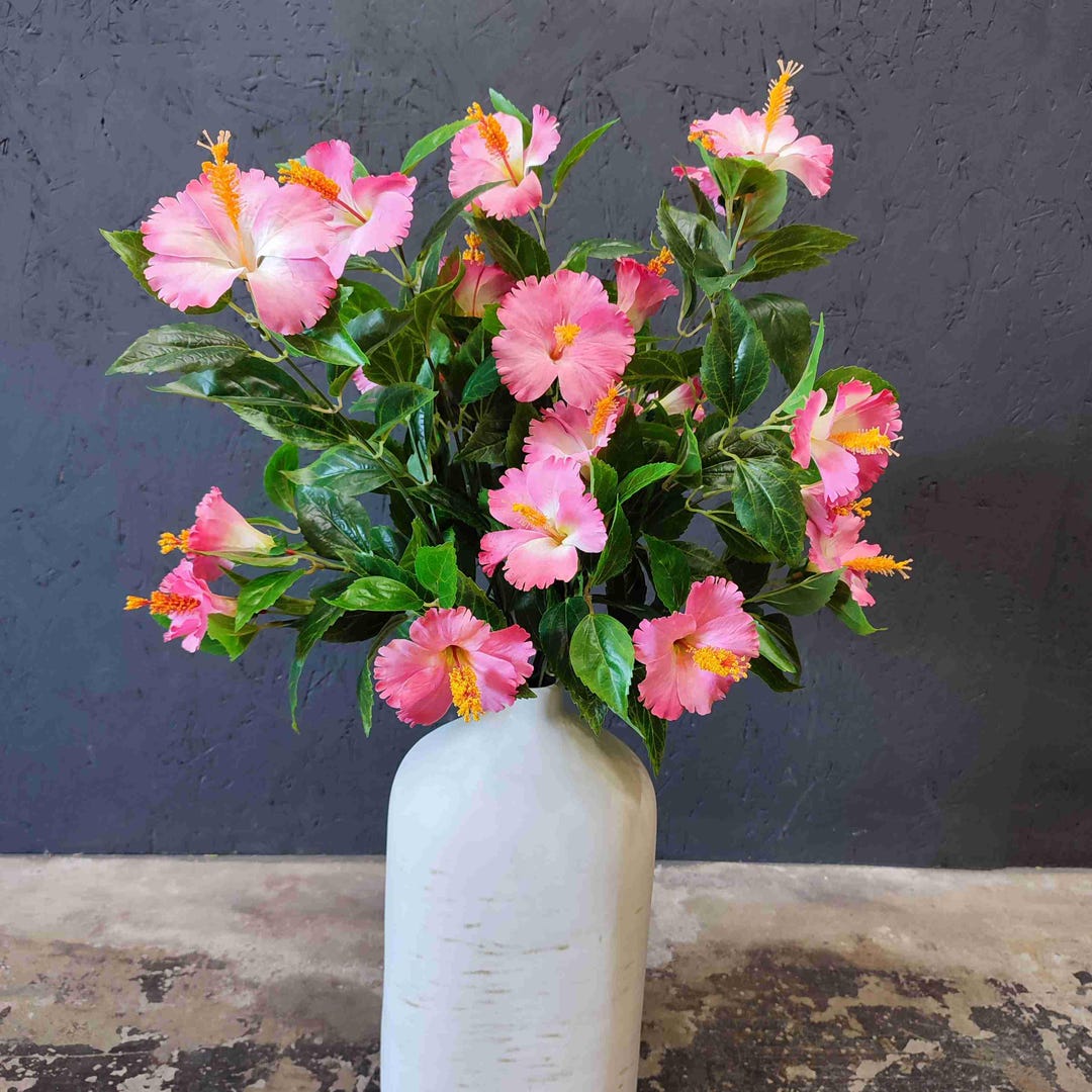 31" Silk Hibiscus Flower Spray, Hibiscus Bushes - Etsy