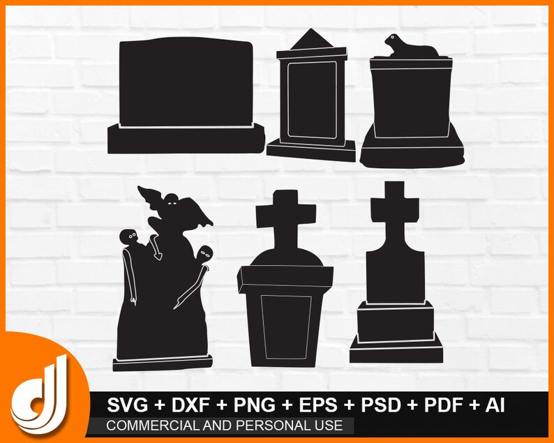 Tombstone Headstone Gravestone RIP Grave Clip Art | Etsy