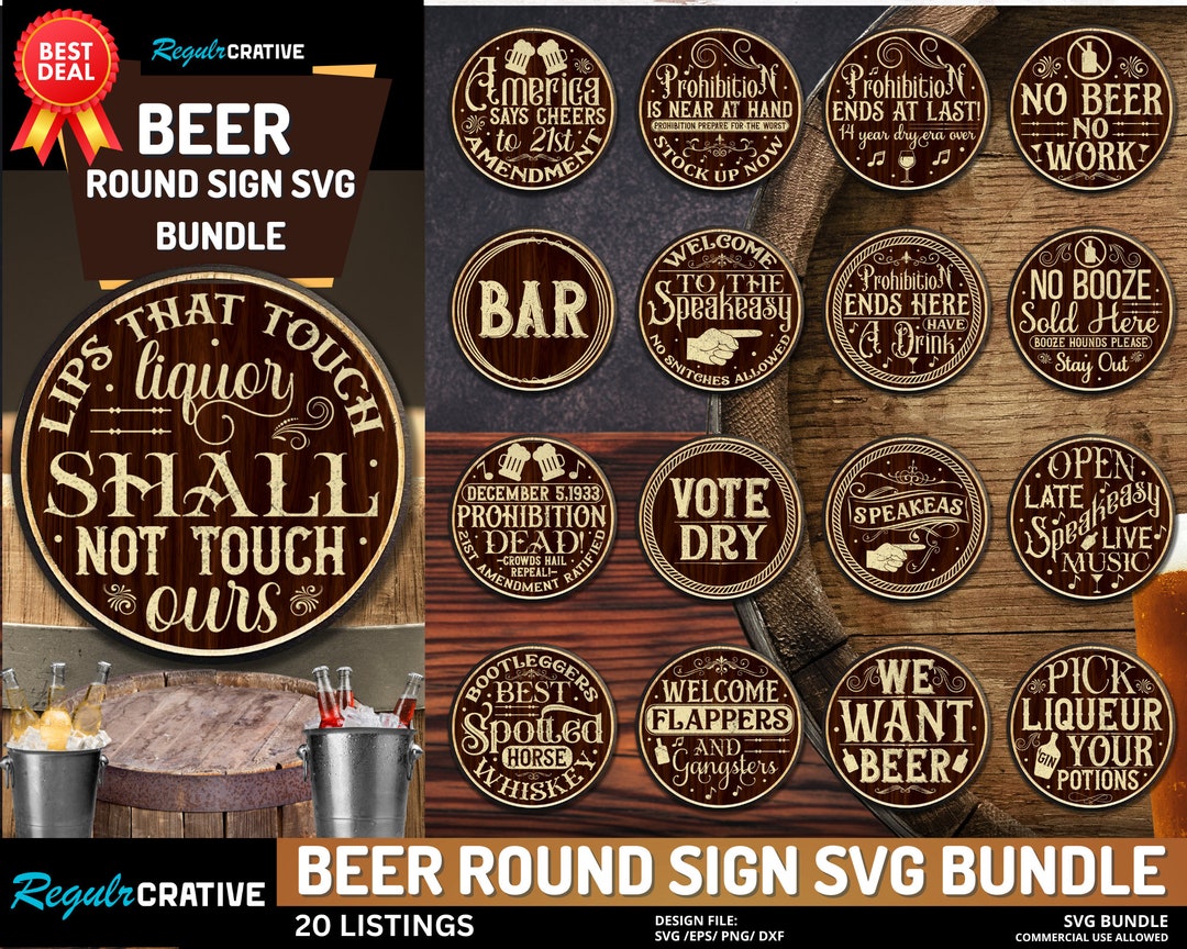 Vintage Beer Svg Bundle Bar Sign Svg Beer Door Hanger Svg - Etsy.de
