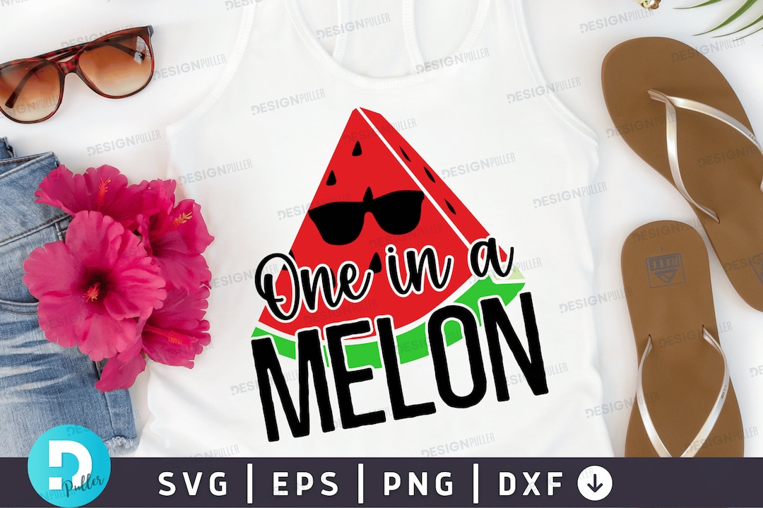 One in a Melon Svg, Summer Svg, Beach Cut Files, Watermelon Svg ...