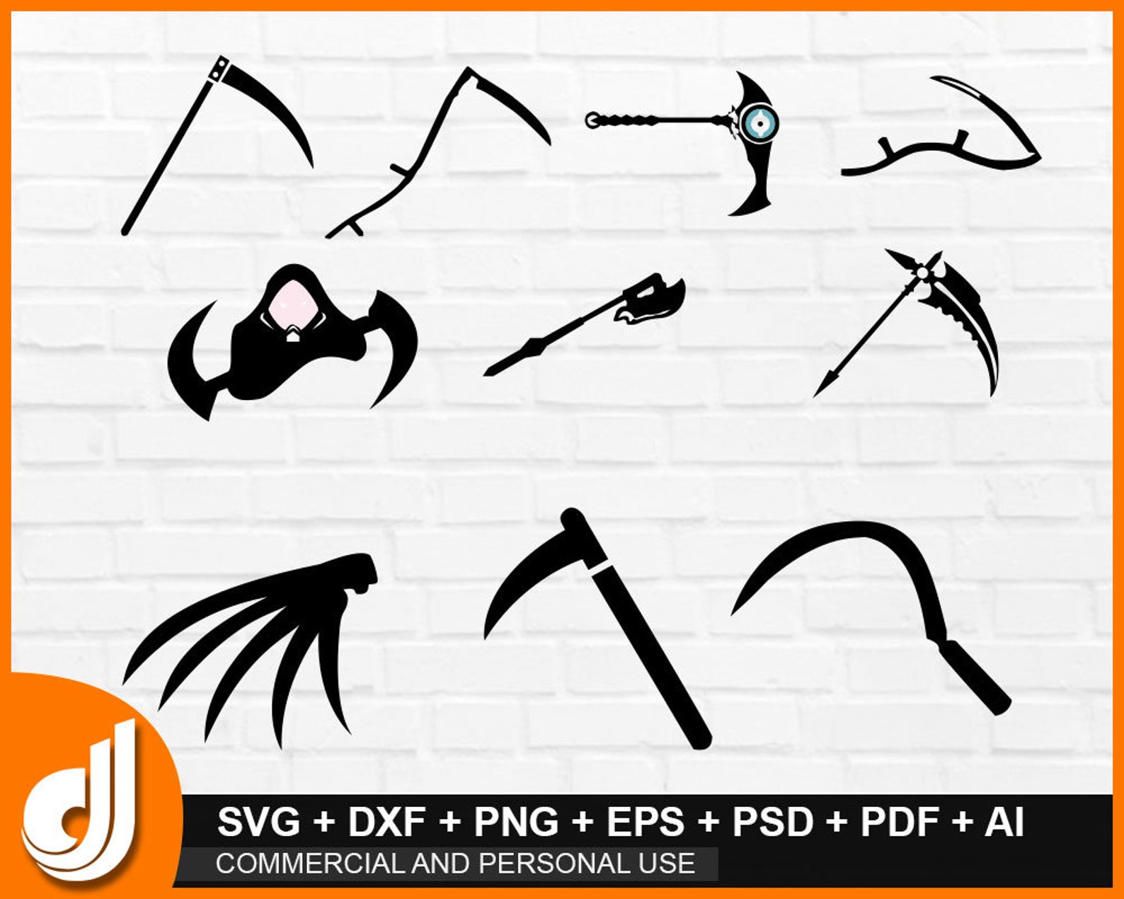 Scythe SVG Scythe Clipart Scythe Files for Cricut Scythe | Etsy