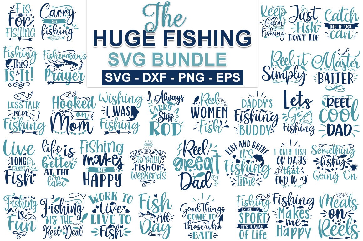 Fishing SVG Bundle fish svg bass svg fish hook svg lake | Etsy