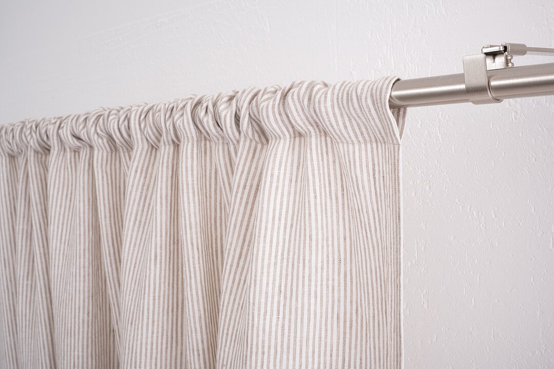 LINEN CURTAIN - Rod Pocket Curtain - Custom Linen Drapes - Room Decor ...