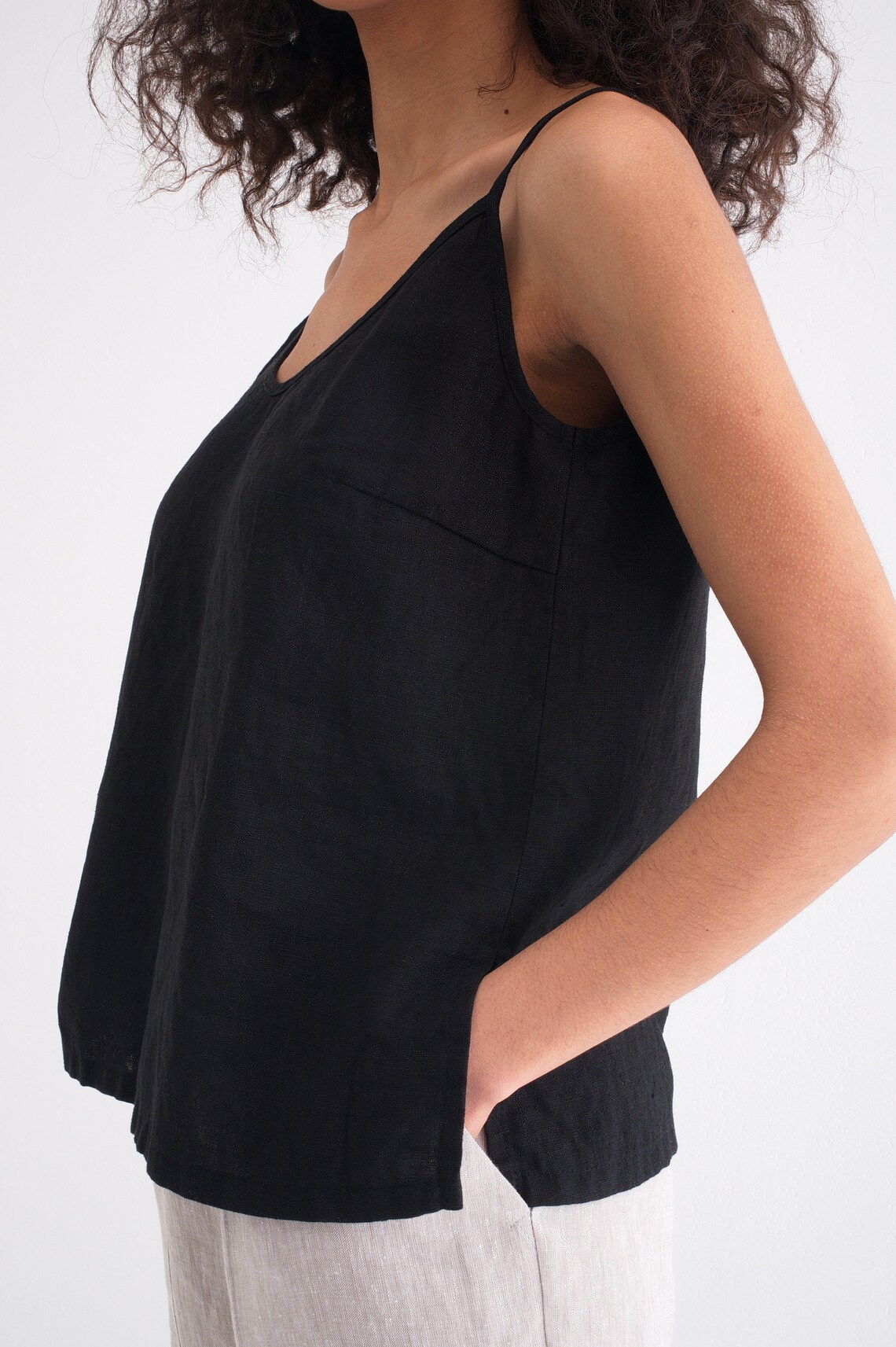 Linen Camisole Organic Linen Cami Linen Slip Top Women - Etsy