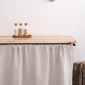 Linen Kitchen Curtains, Cafe Linen Drapery for Kitchen, Privacy Tier ...