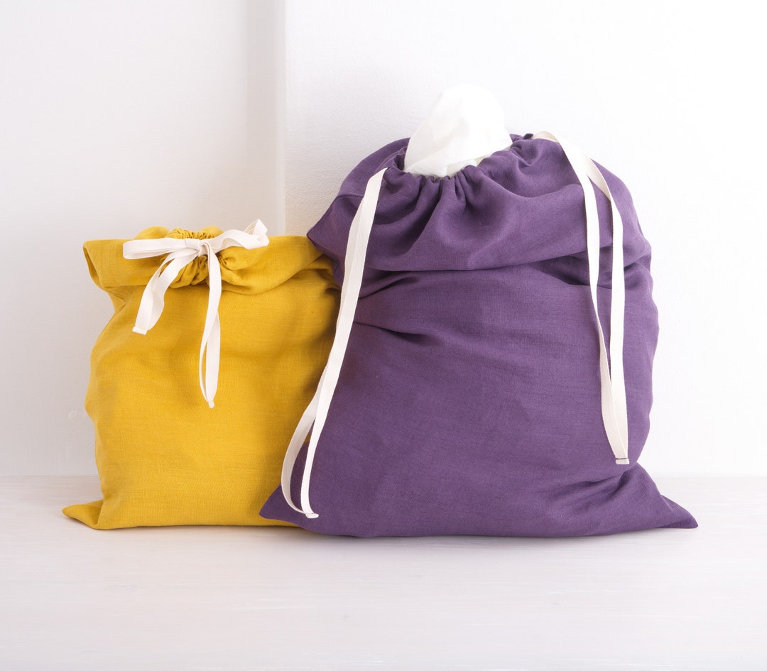 Drawstring Linen Bag, Reusable Linen Bag, Zero Waste Linen Bag, Storage ...