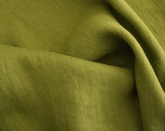 Moss Green Linen Fabric - Etsy