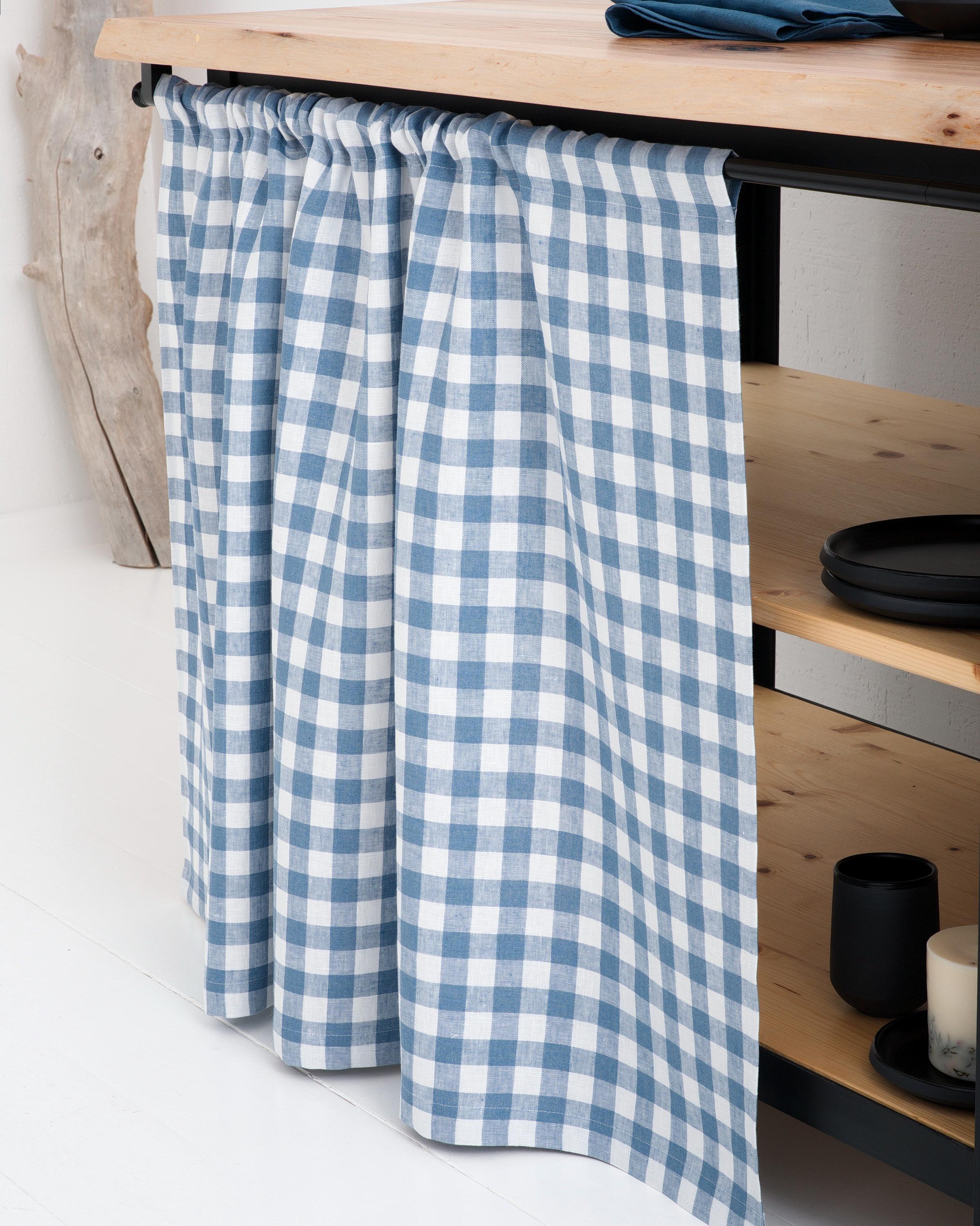 Linen Kitchen Curtains, Cafe Linen Drapery for Kitchen, Privacy Tier ...