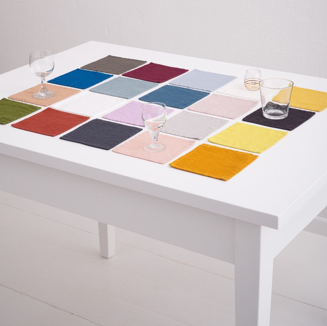 Linen Coaster, Fabric Coaster, Kitchen Coasters, Table Coasters, Linen ...