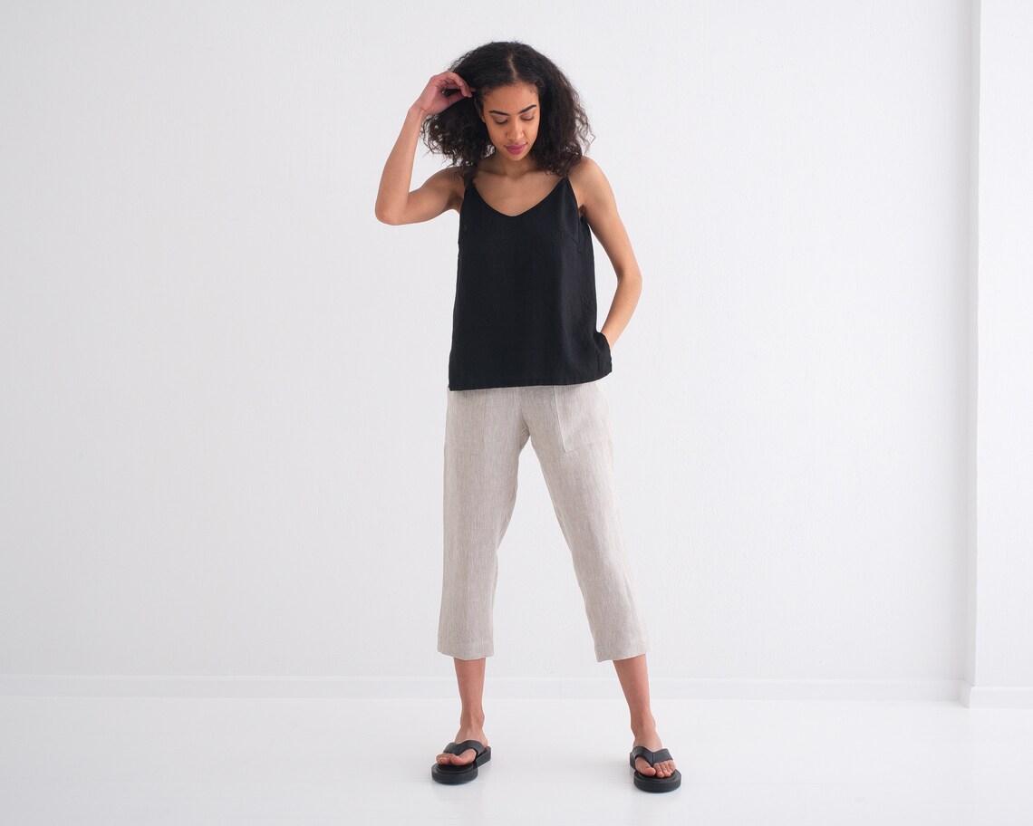 Linen Camisole Organic Linen Cami Linen Slip Top Women - Etsy