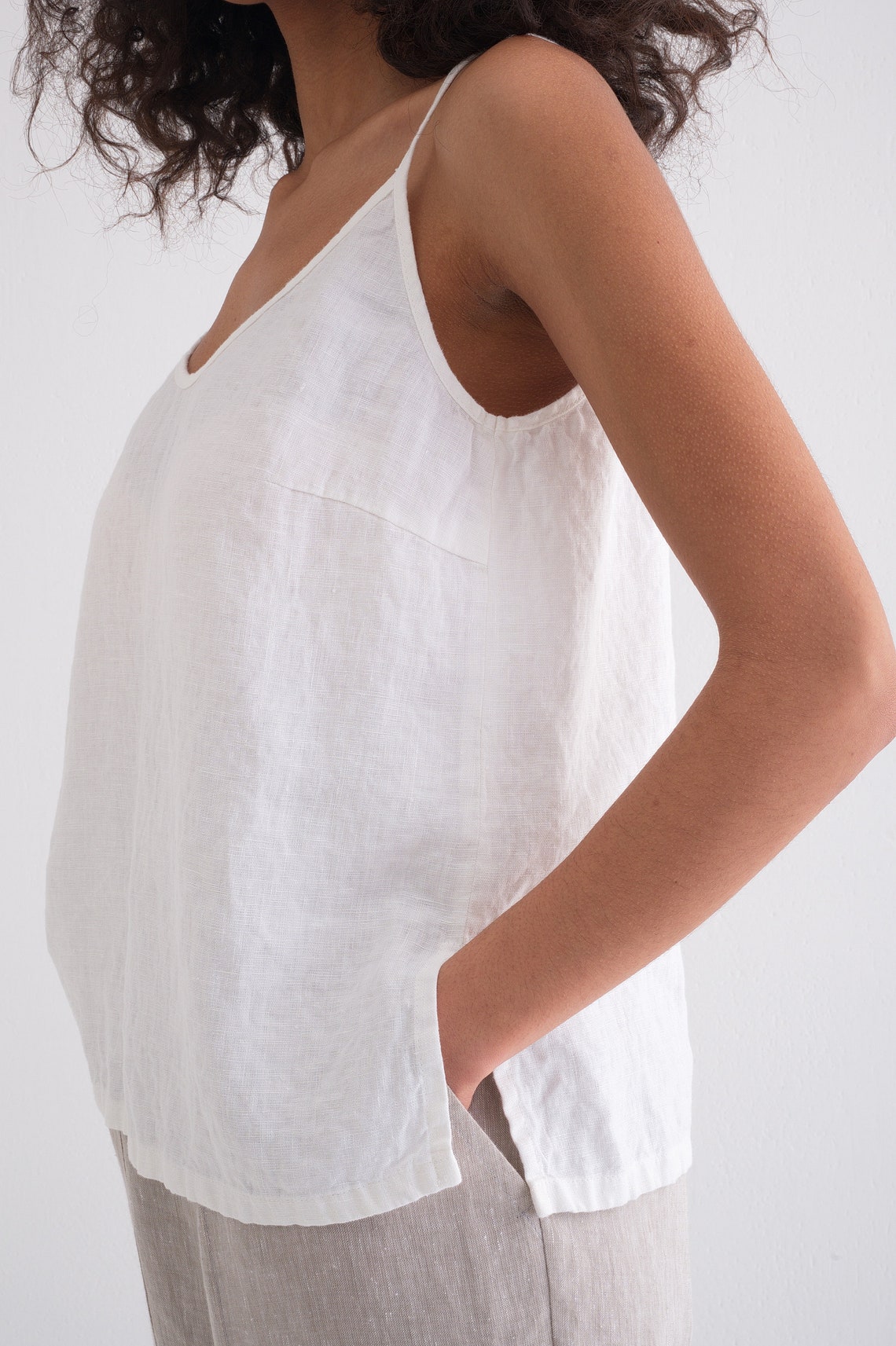 Linen Camisole Organic Linen Cami Linen Slip Top Women - Etsy