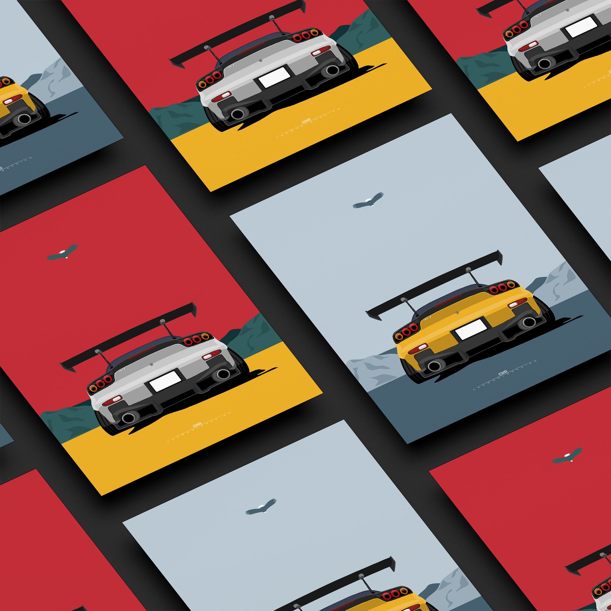 Mazda RX7 Fd3s Printed Matte Poster, Gift, Art Car, Illustrations ...