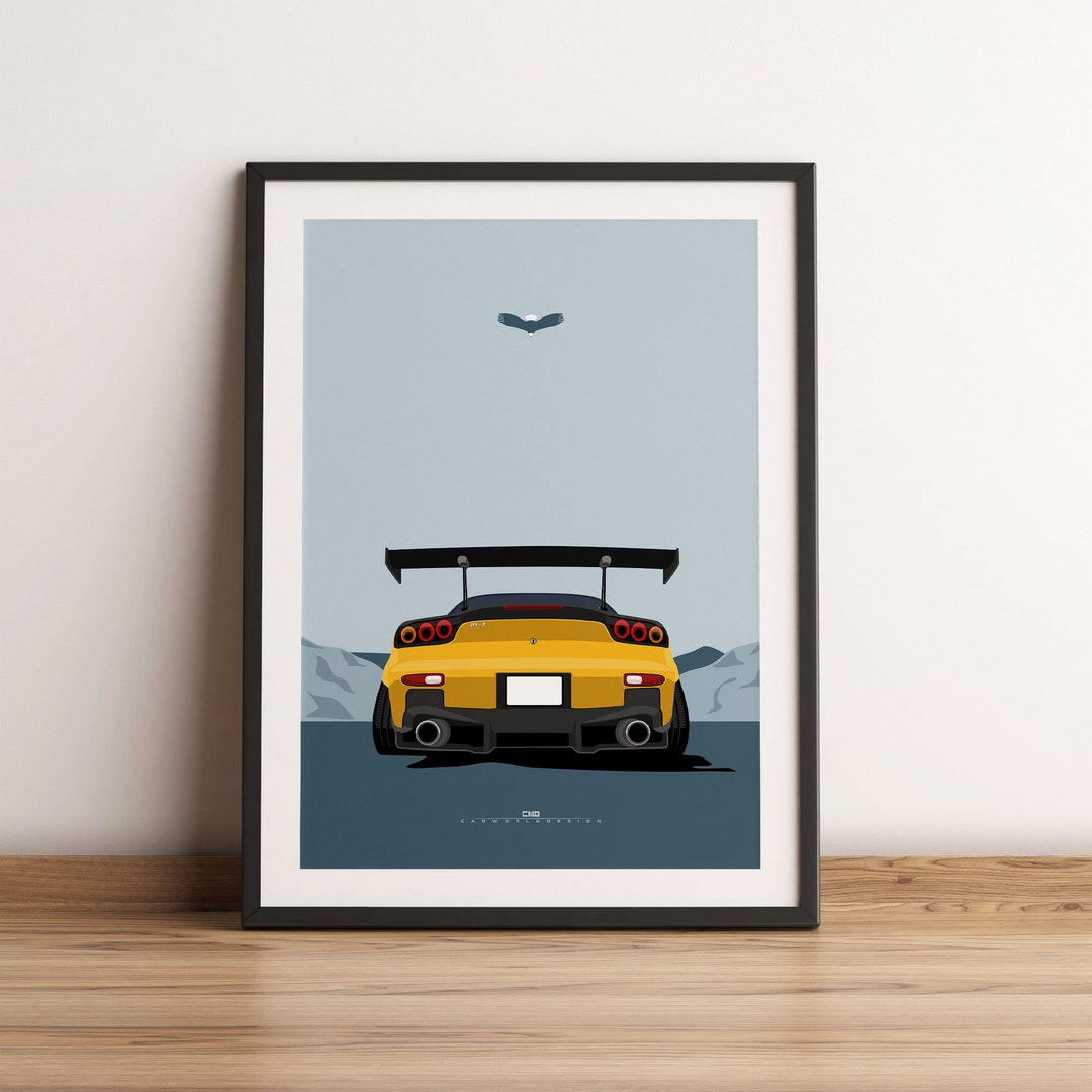 Mazda RX7 Fd3s Printed Matte Poster, Gift, Art Car, Illustrations ...