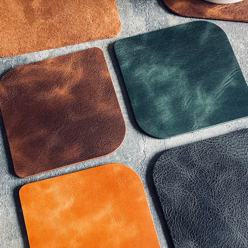 Leather Coasters - Etsy