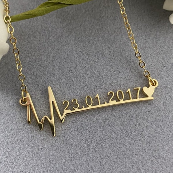 Birth Date Necklace - Etsy
