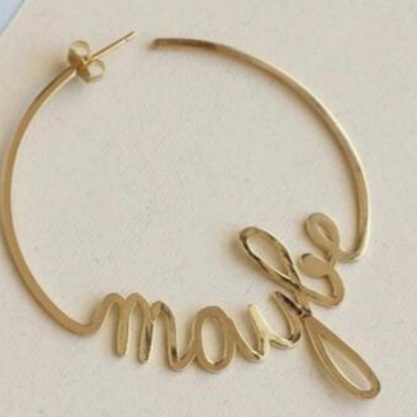 Name Hoop Earrings - Etsy