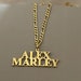 Monogram Name Necklace Custom Monogram Necklace Minimalist - Etsy