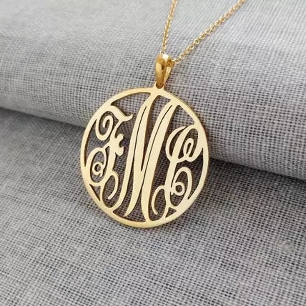 Monogram Necklace - Etsy