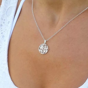 Monogram Name Necklace, Custom Monogram Necklace, Minimalist Necklace ...