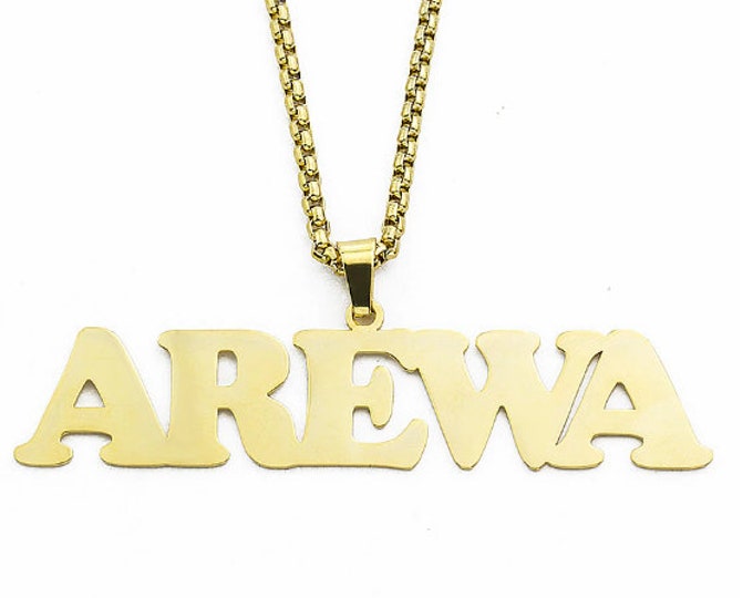 Custom Name Necklace, Sam Nameplate Necklace, Personalized Letter Name ...