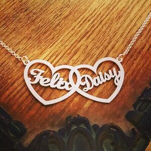 Personalized Double Name Necklace, Customized Necklace, Heart Name ...