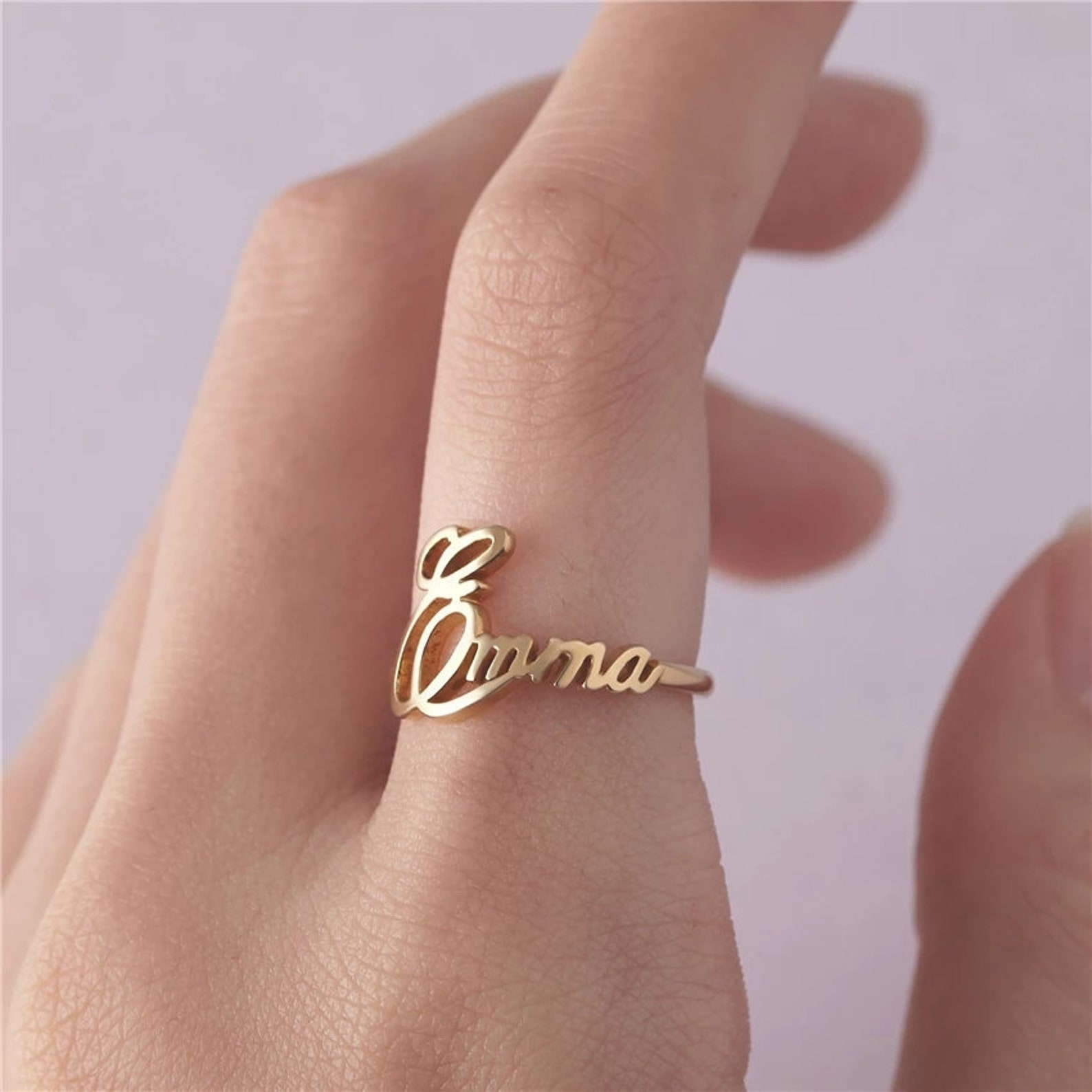 Custom Name Ring Customized Gift Handwrite Name Ring - Etsy