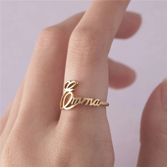 Custom Name Ring Customized Gift Handwrite Name Ring - Etsy