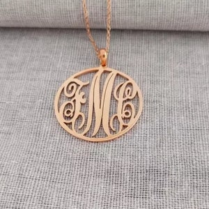 Monogram Name Necklace, Custom Monogram Necklace, Minimalist Necklace ...