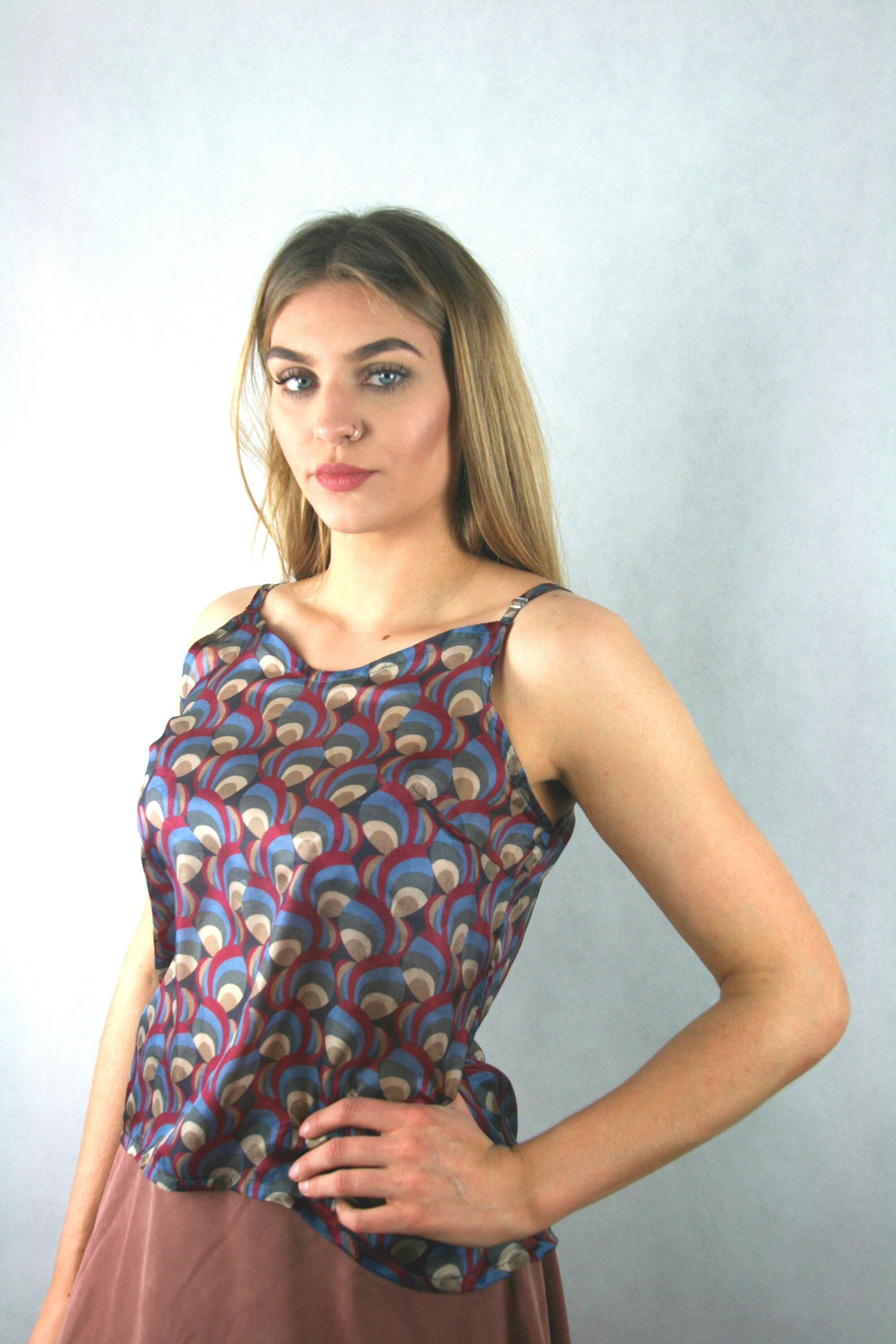 Strap Top Free Shipping Top Geometric Blue Top Geometric - Etsy