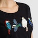 Bird Embroidery Shirt, Free Shipping Shirt, Parrot Tshirt, Black ...