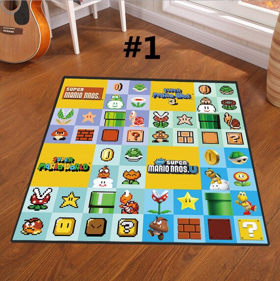 Super Mario Bros Cool Anime Square Floor Rug 3D printed carpet | Etsy