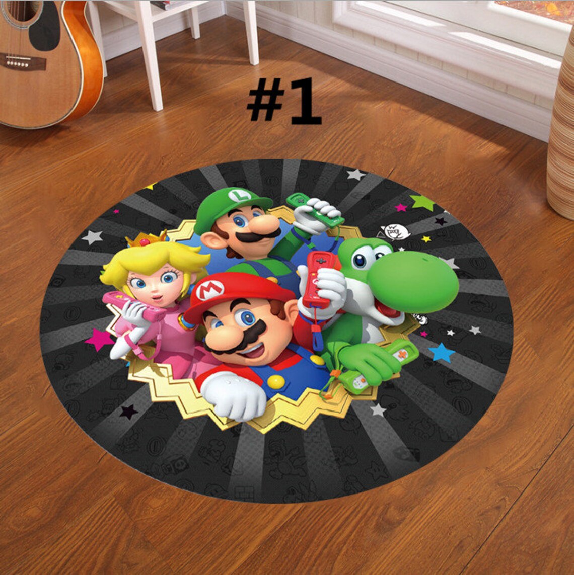 Super Mario Bros Cool Anime Round Floor Rug 3D printed carpet | Etsy