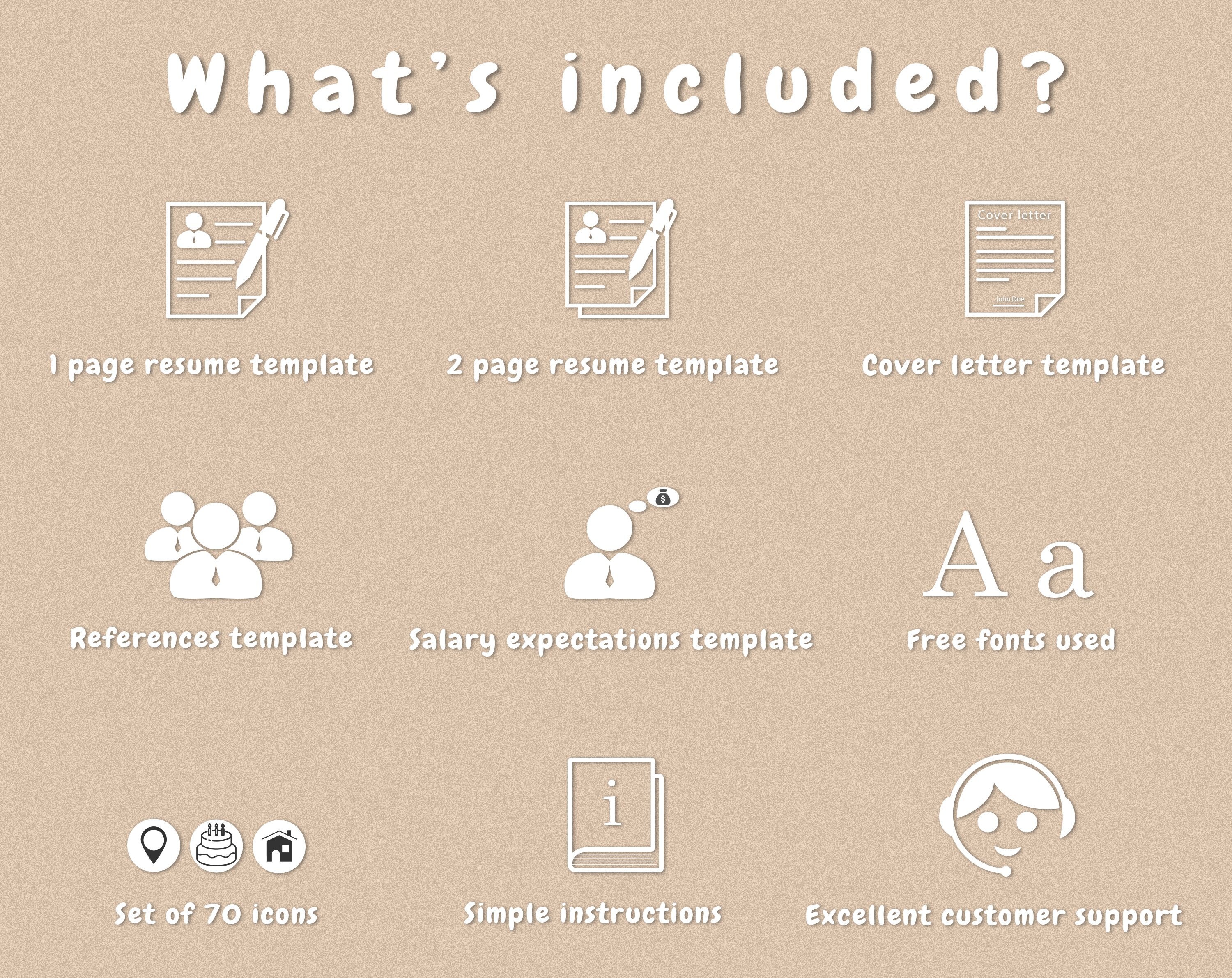 Resume Without Profile, Professional Resume Template, 1 Page Resume ...