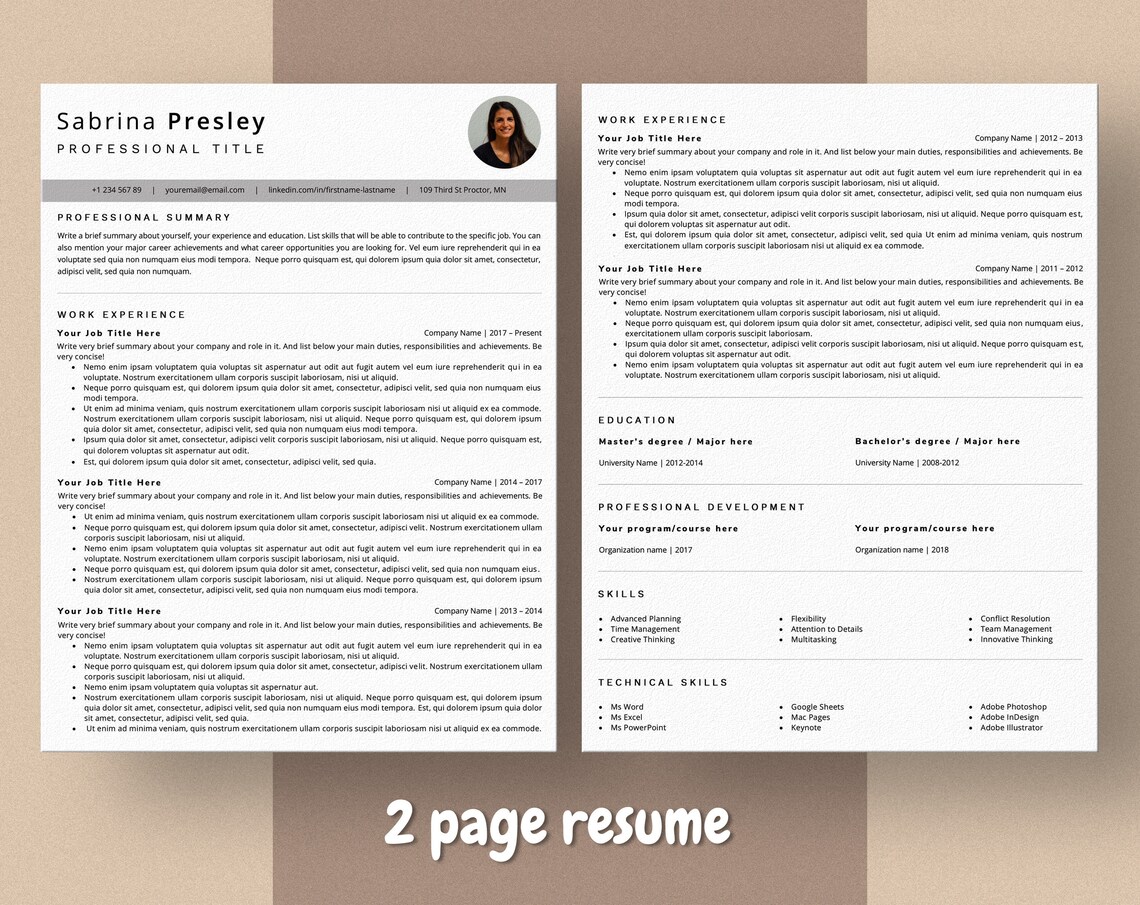 ATS Optimized Resume Template, ATS Friendly CV Template for Word, Mac ...