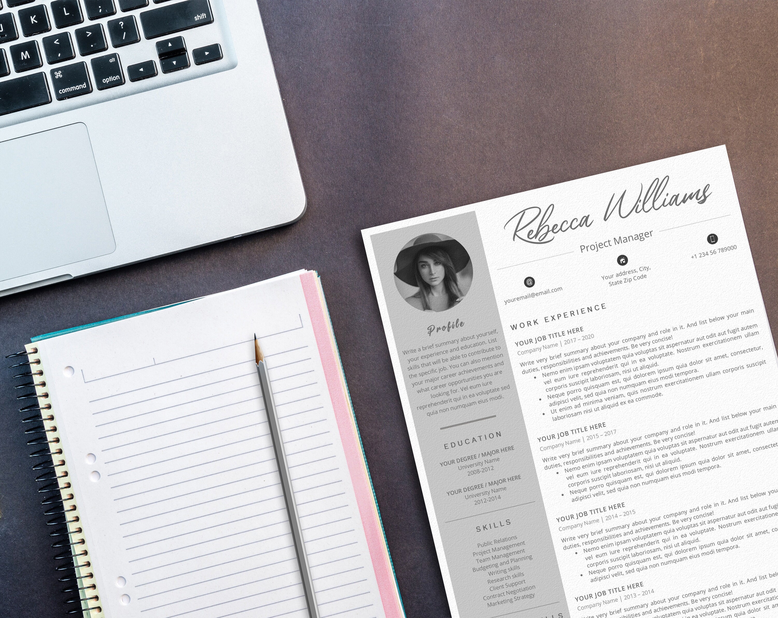 Resume Template Mac Pages & Ms Word Creative Minimalist CV - Etsy