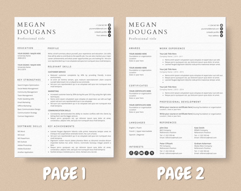 Functional Resume Templates Bundle, Skills-based CV, Career Change (MS ...