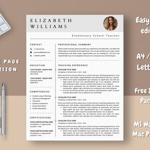 Teacher Resume Template Ms Word & Mac Pages, Teaching CV, Educator ...