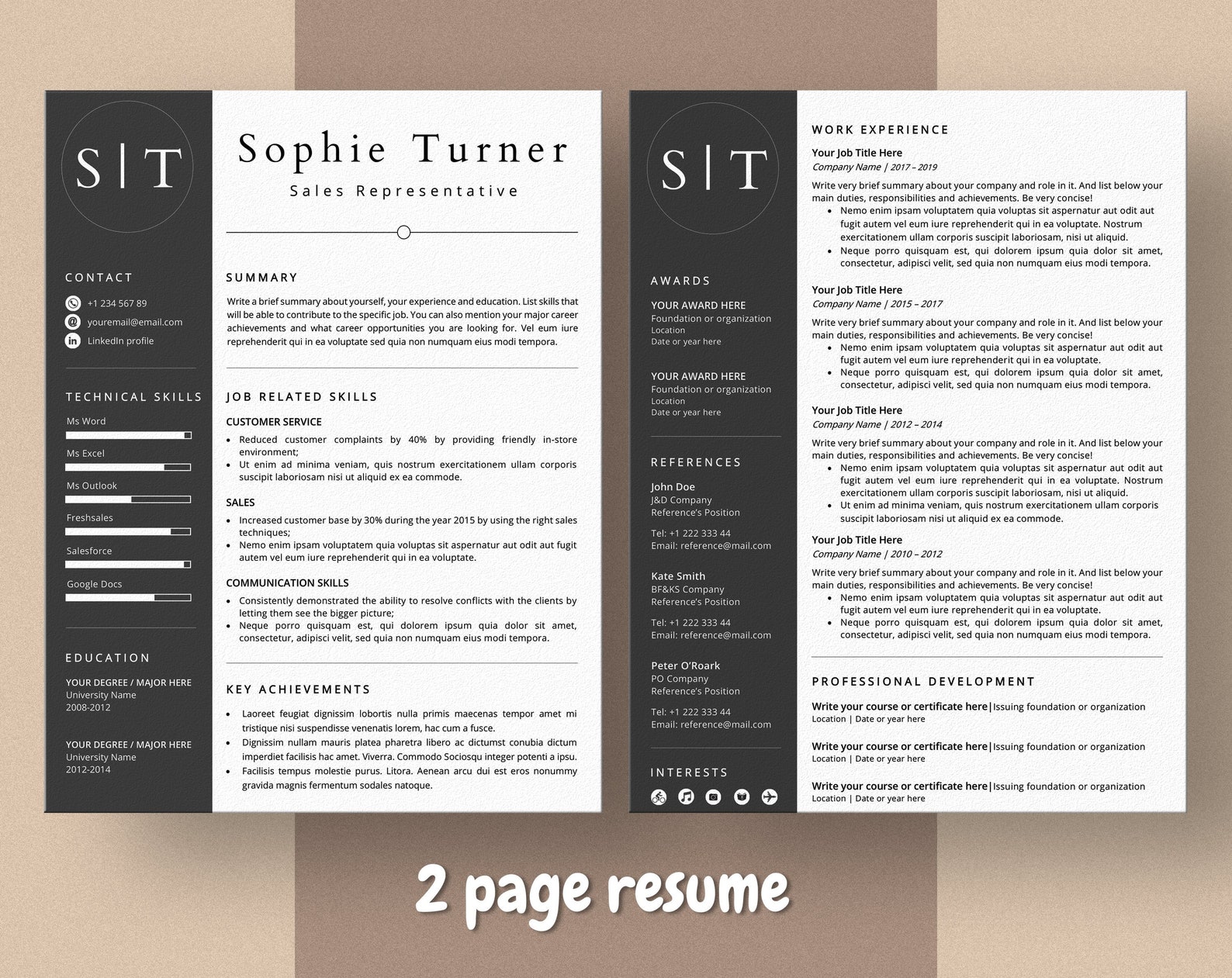 Functional Resume Template | Skills Based Resume | Professional CV ...