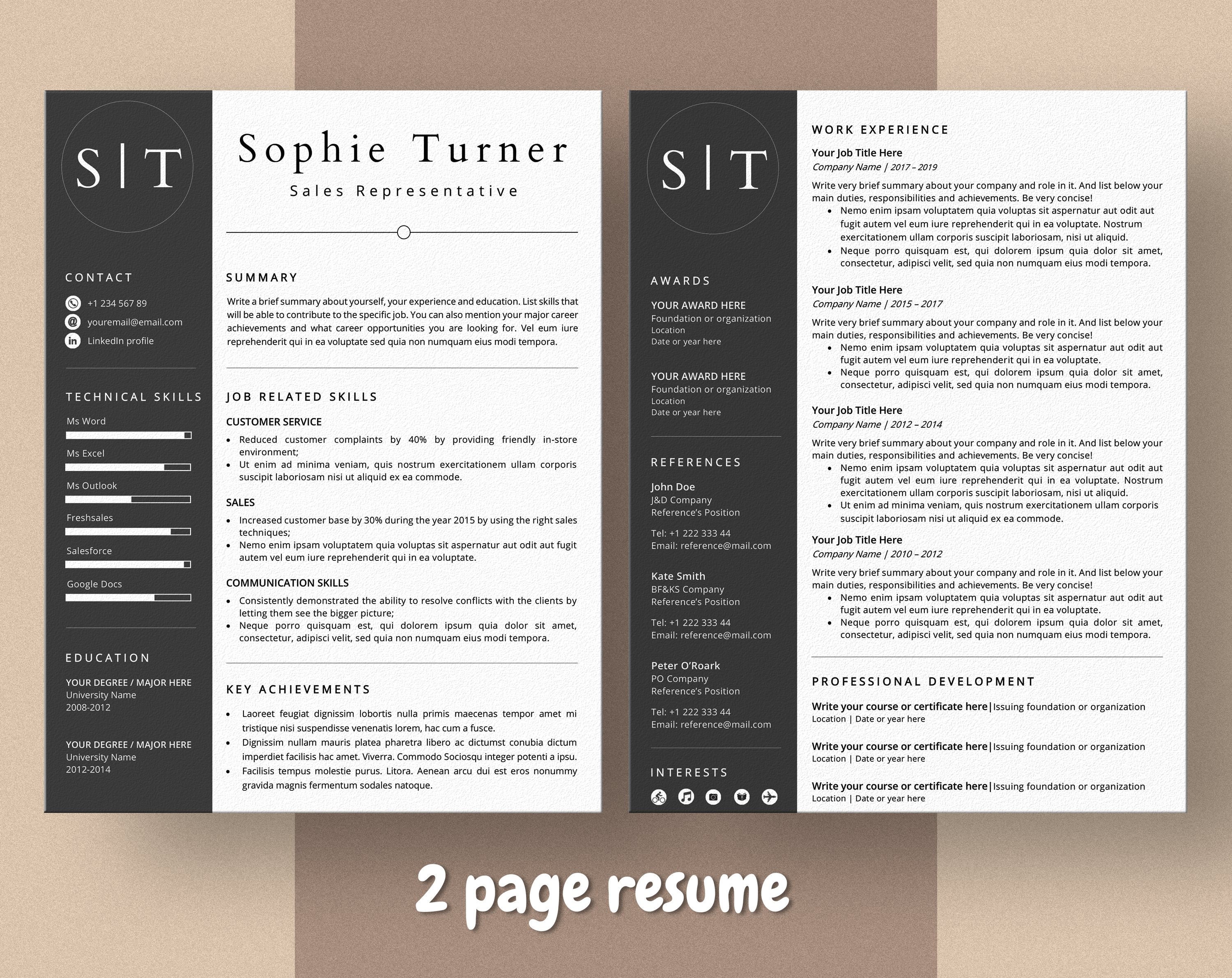 Functional Resume Template | Skills Based Resume | Professional CV ...
