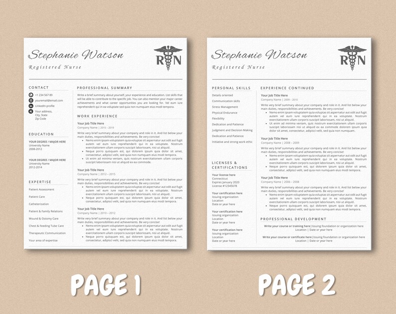 Nurse Resume Templates Bundle, 5 Nursing Resumes, Registered Nurse CV ...