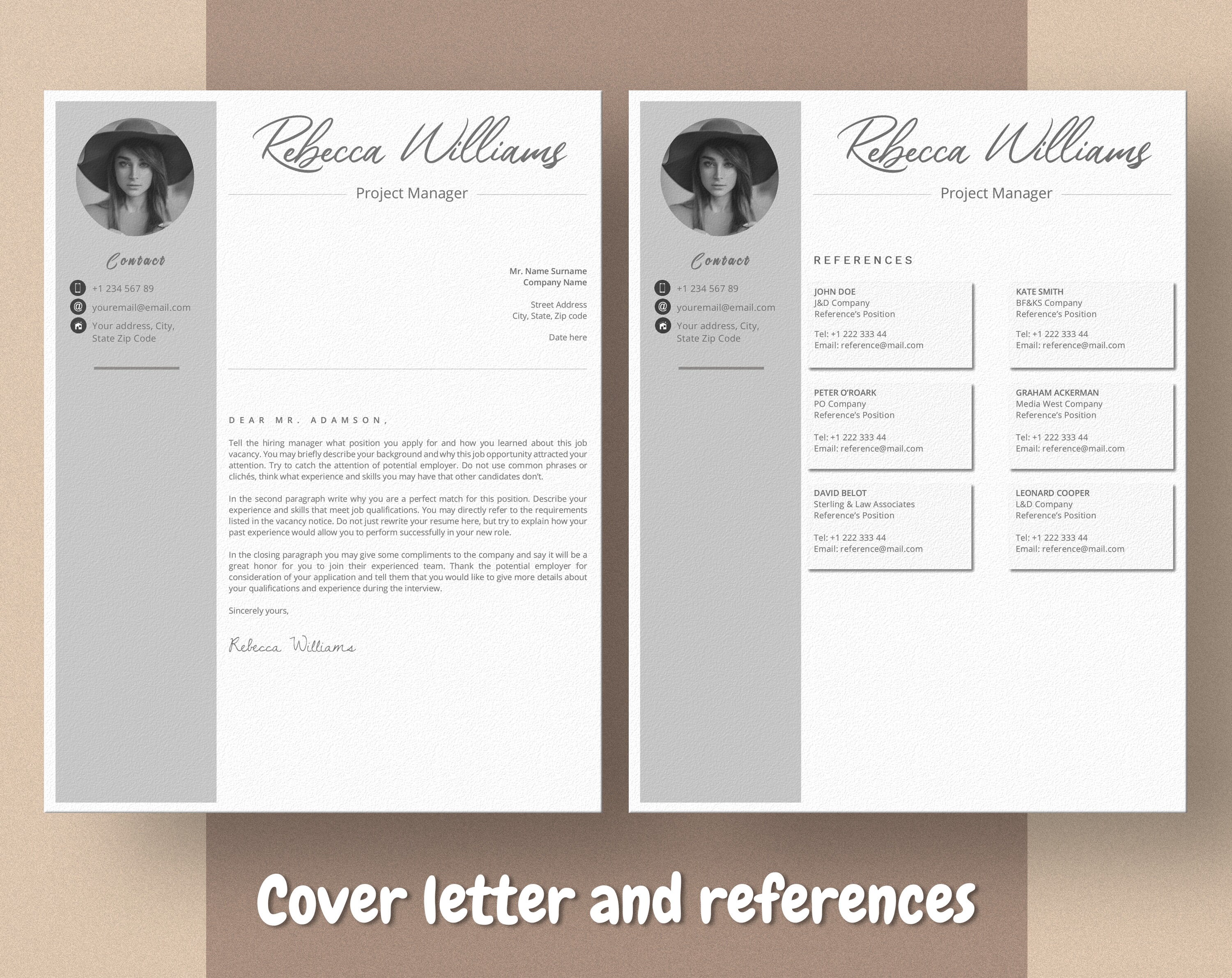 Resume Template, Mac Pages & Ms Word, Creative Minimalist CV Template ...