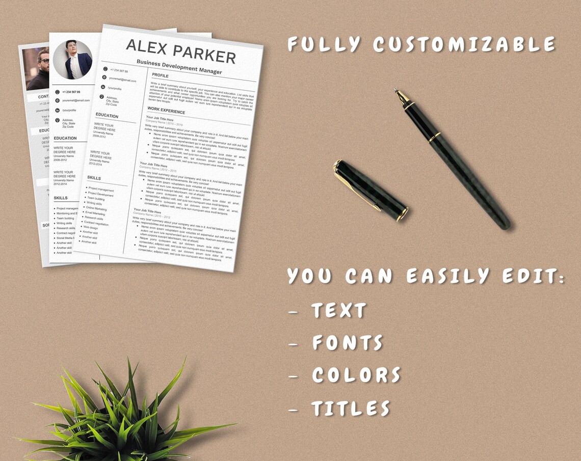 Google Docs Resume Bundle 3 Resume Templates With Matching - Etsy