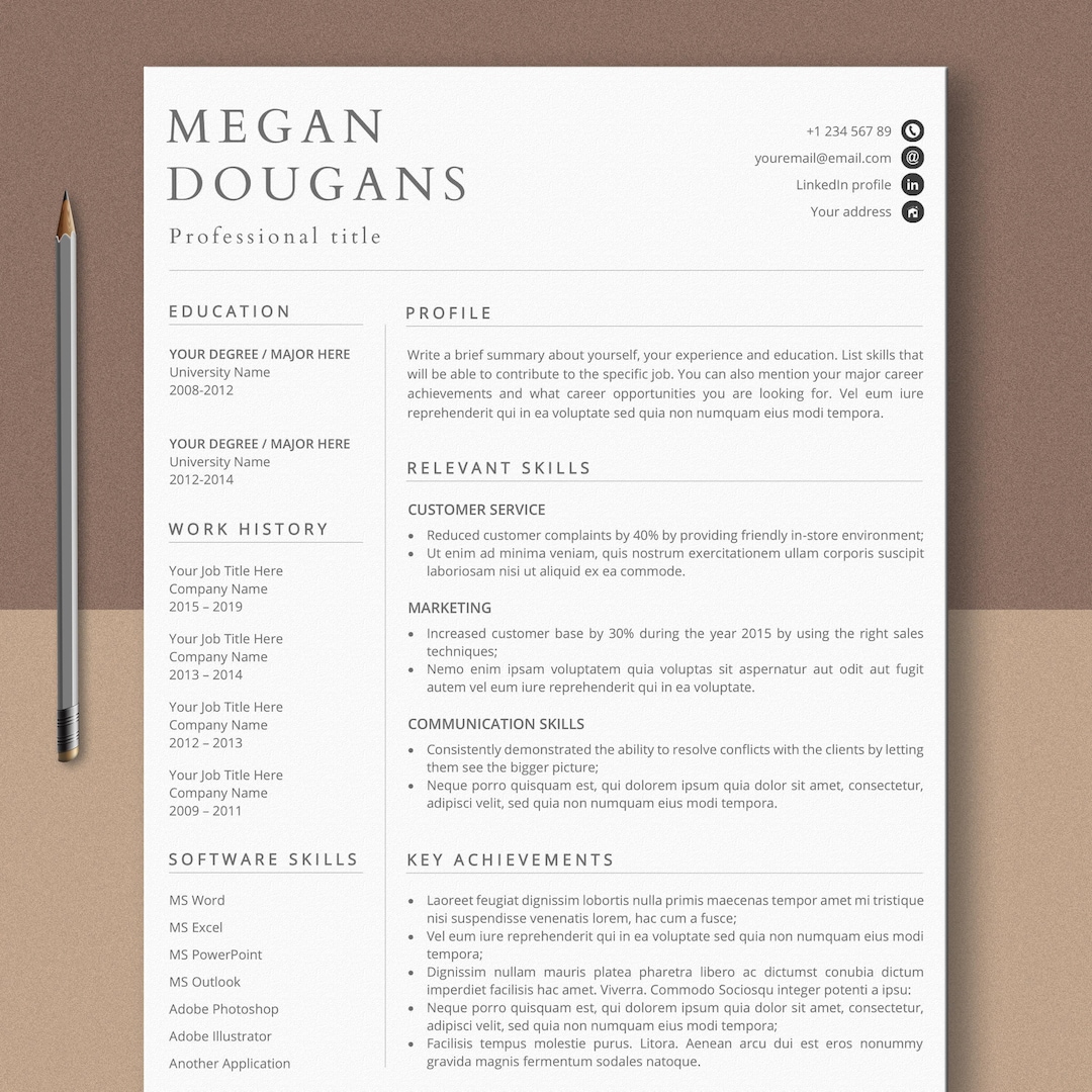 Functional Resume Template, Skills-based CV, Cover Letter (MS Word ...