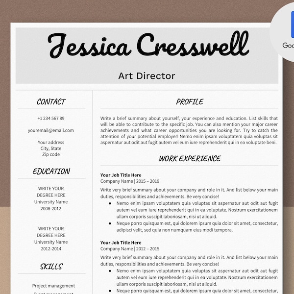 Teacher Resume Template Ms Word & Mac Pages, Teaching CV, Educator ...