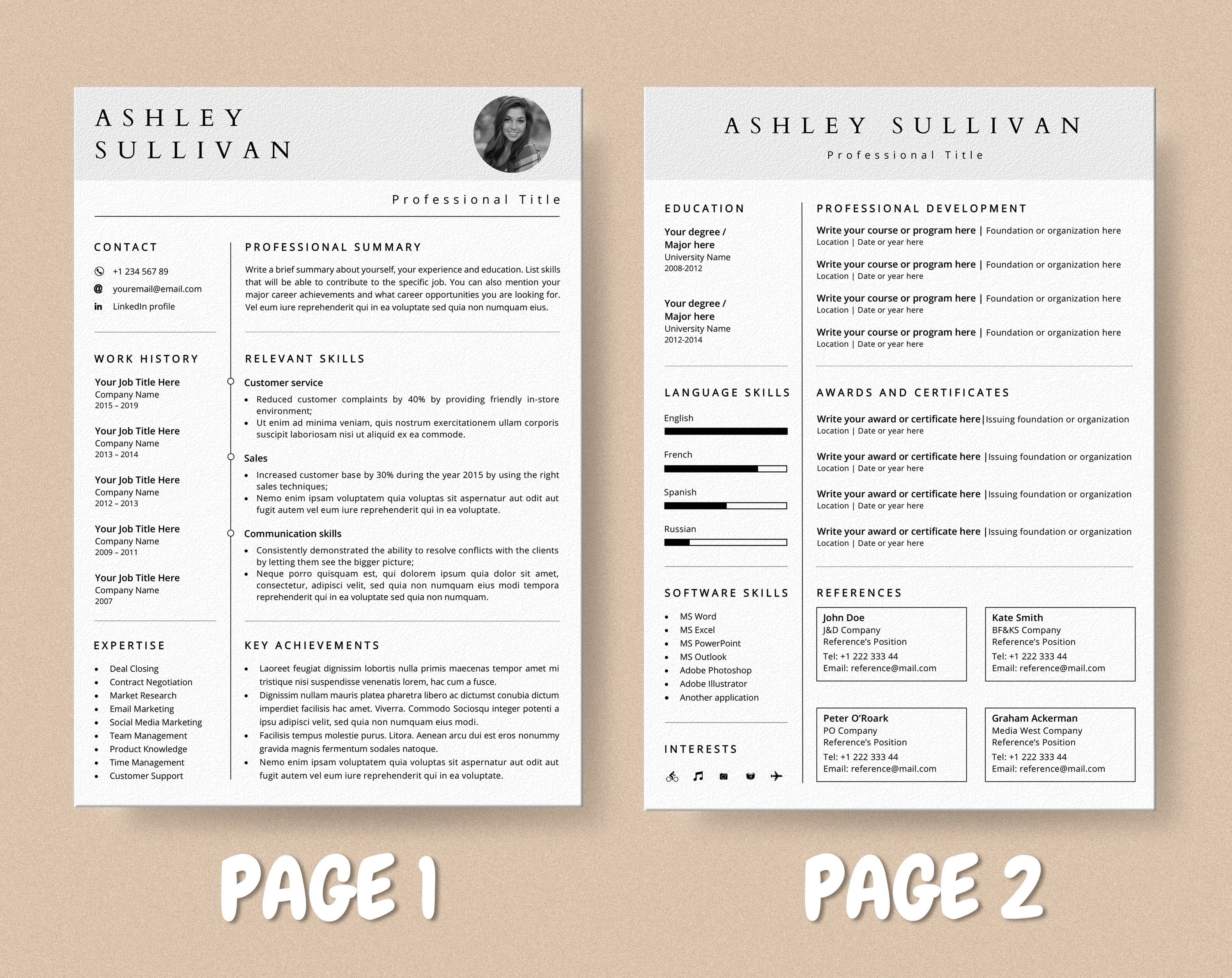 Functional Resume Templates Bundle, Skills-based CV, Career Change (MS ...