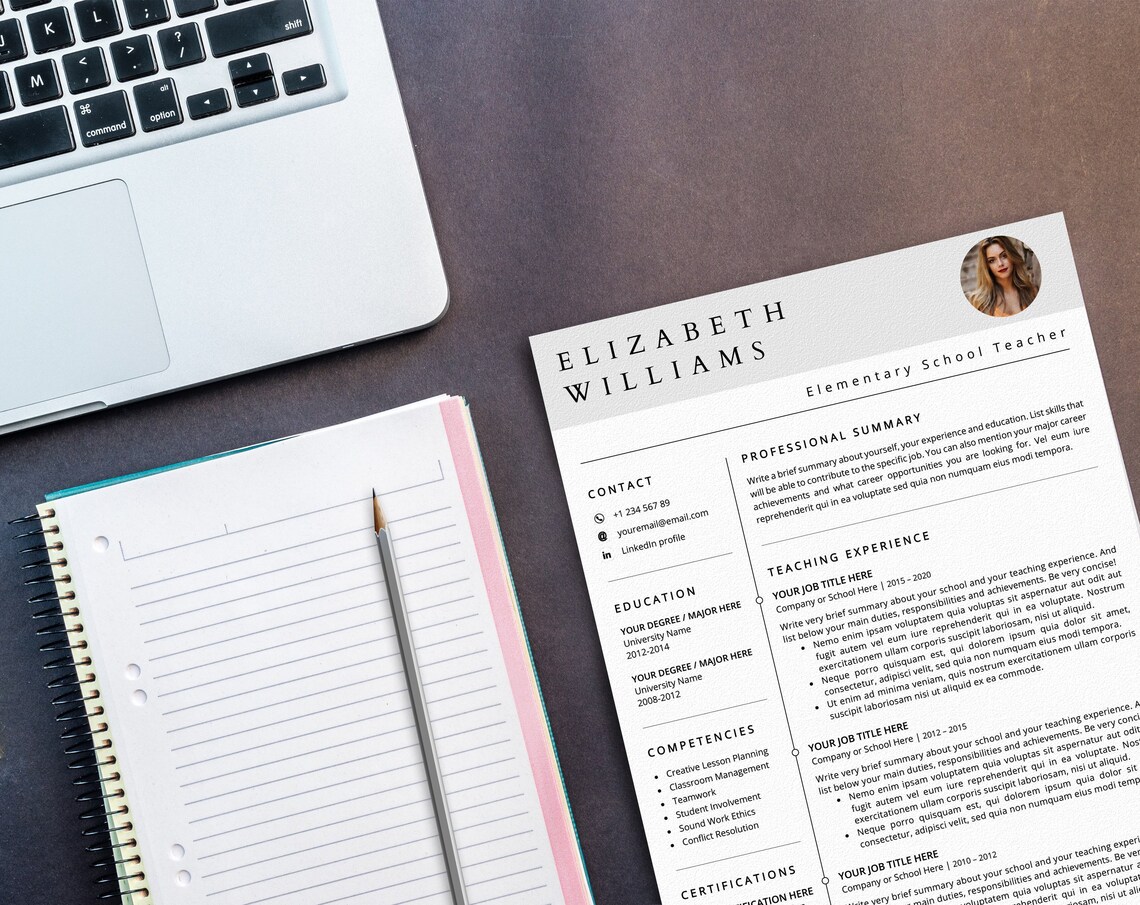 Teacher Resume Template Ms Word & Mac Pages, Teaching CV, Educator ...