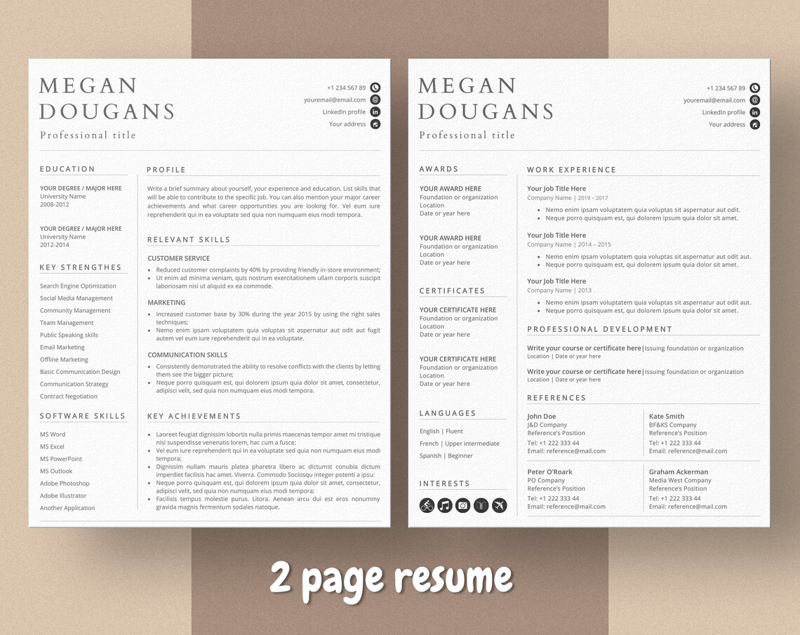 Skills-based Resume Template, Functional Resume, Resume and Cover ...