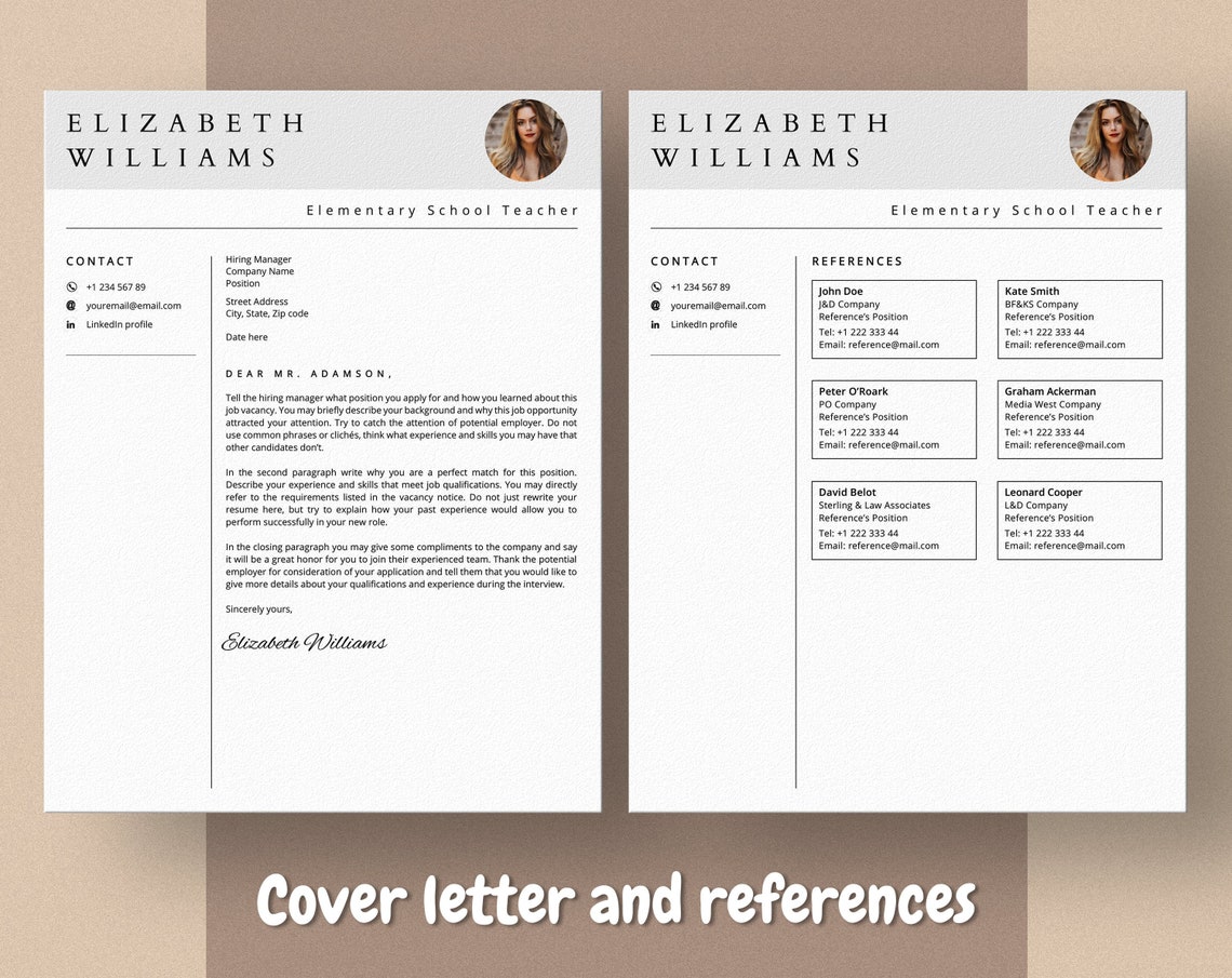 Teacher Resume Template Ms Word & Mac Pages, Teaching CV, Educator ...